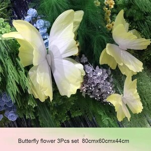 Giant Silk Butterfly 3-piece Set Double Layered Butterfly Decorative ...