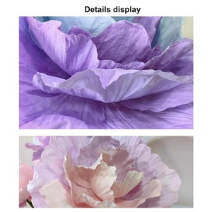 Giant Peony Paper Flower Heads 3pcs Set 60cm Wide Artificial Flowers ...