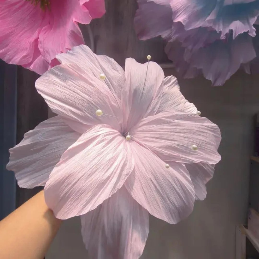 Large Tulip Flower Crepe Paper Tulip Head 50cm Artificial Flower for ...