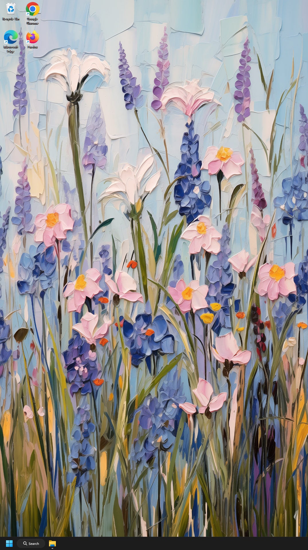 Blue and Purple Spring Flowers Printable Art Digital Floral Wall Decor ...