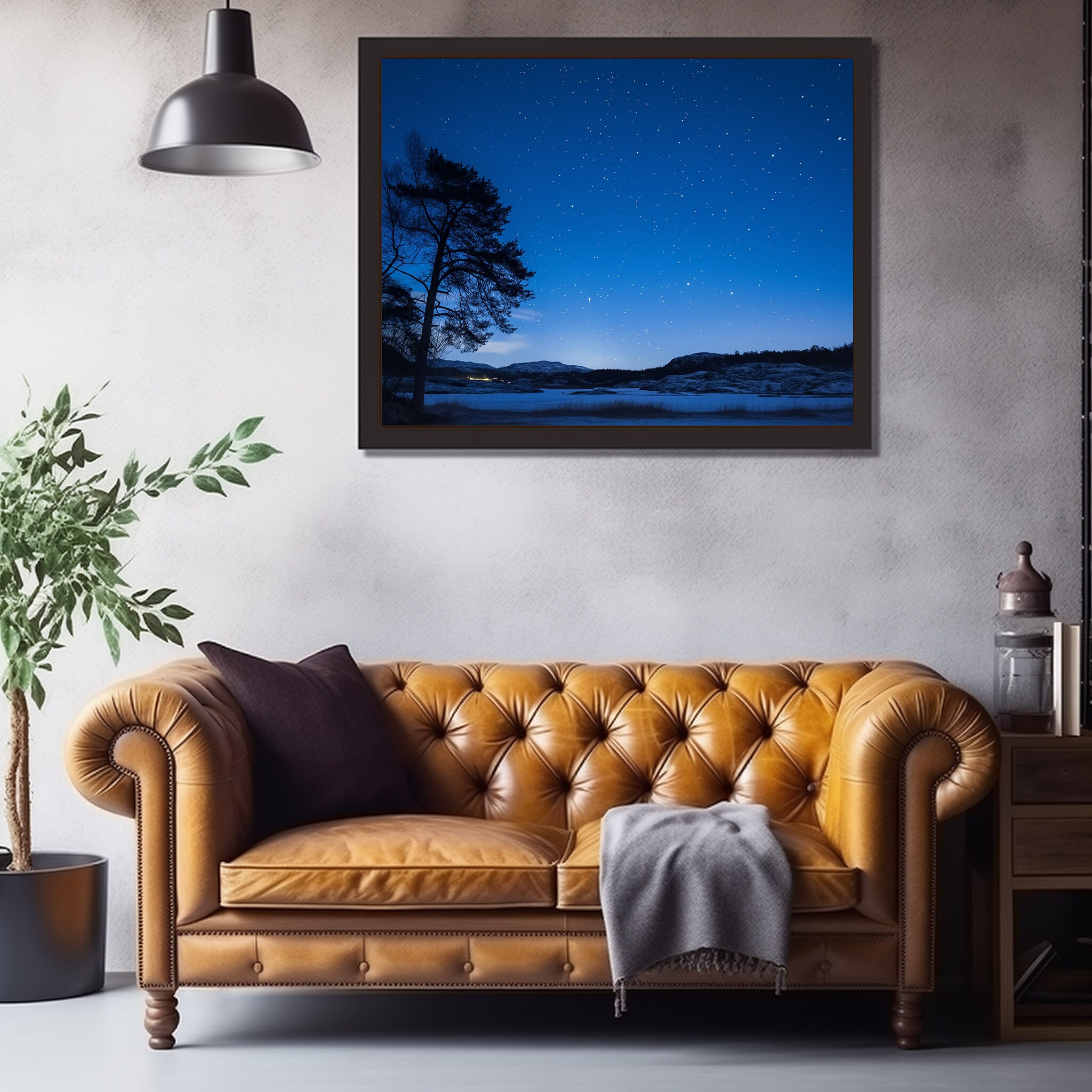 Cloudless Night Sky Printable Wall Art Digital Starry Night Decor ...