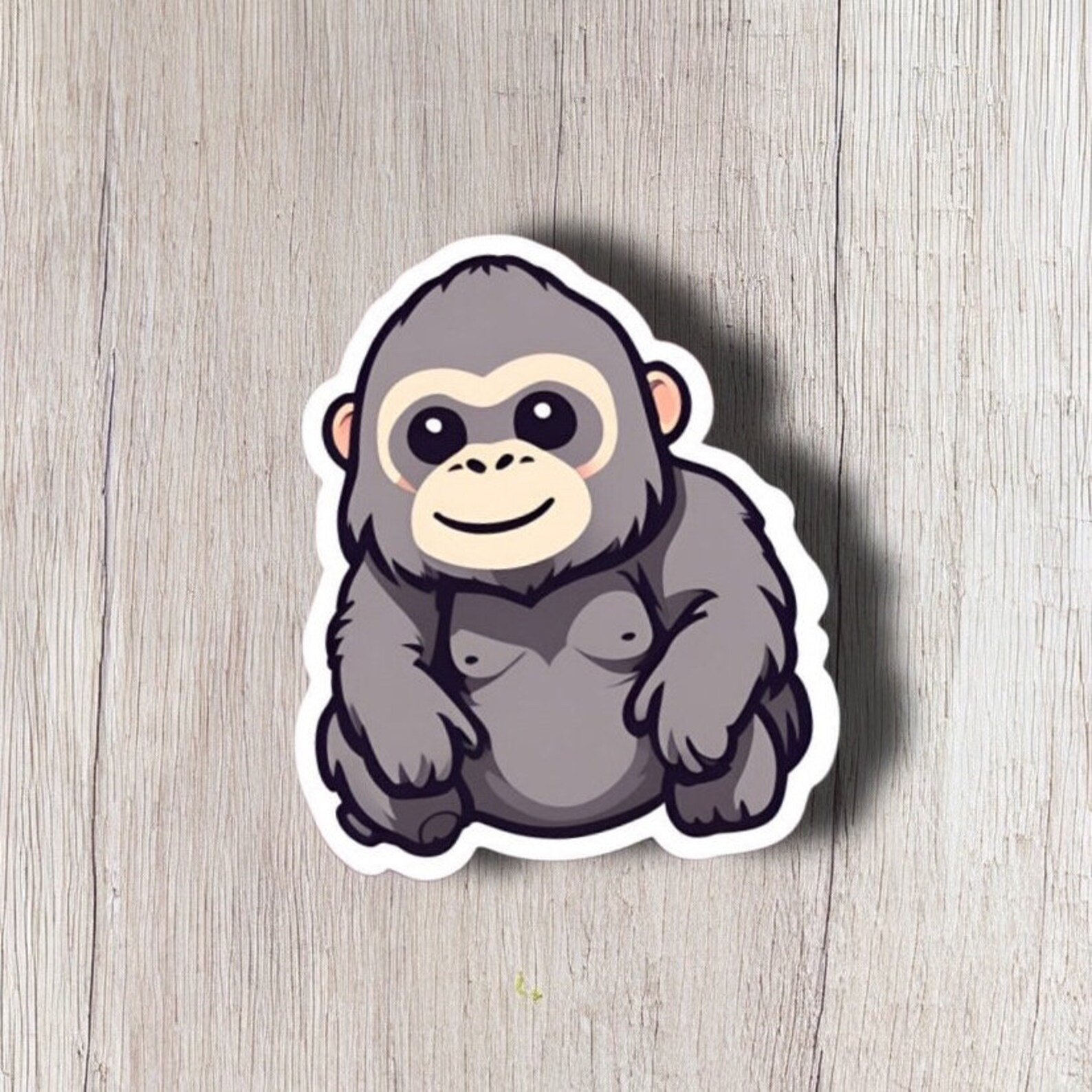 Monkey Vinyl Sticker, Gorilla Sticker for Laptops, Water Bottles, and ...