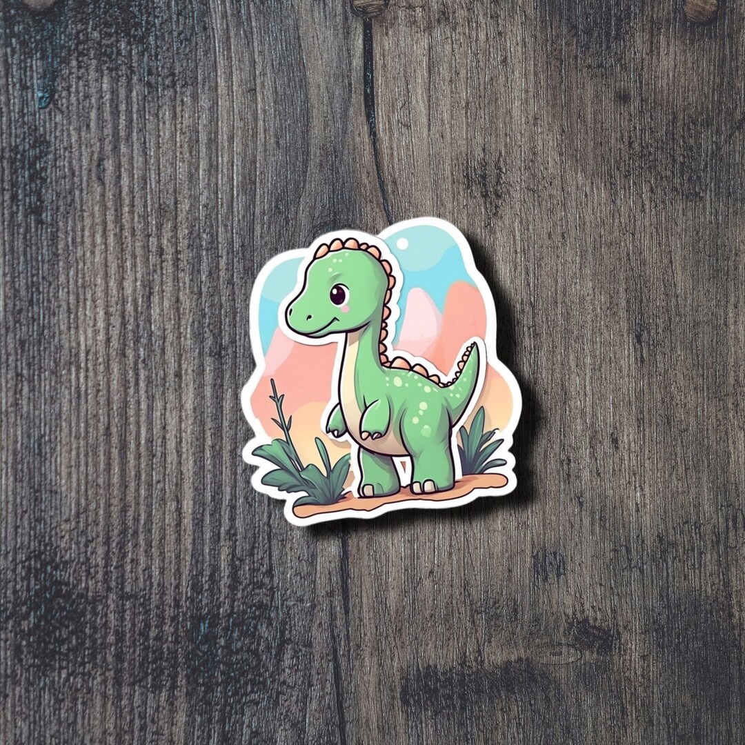 Longneck Dinosaur Sticker,funny Sticker for Laptop, Water Bottle ...