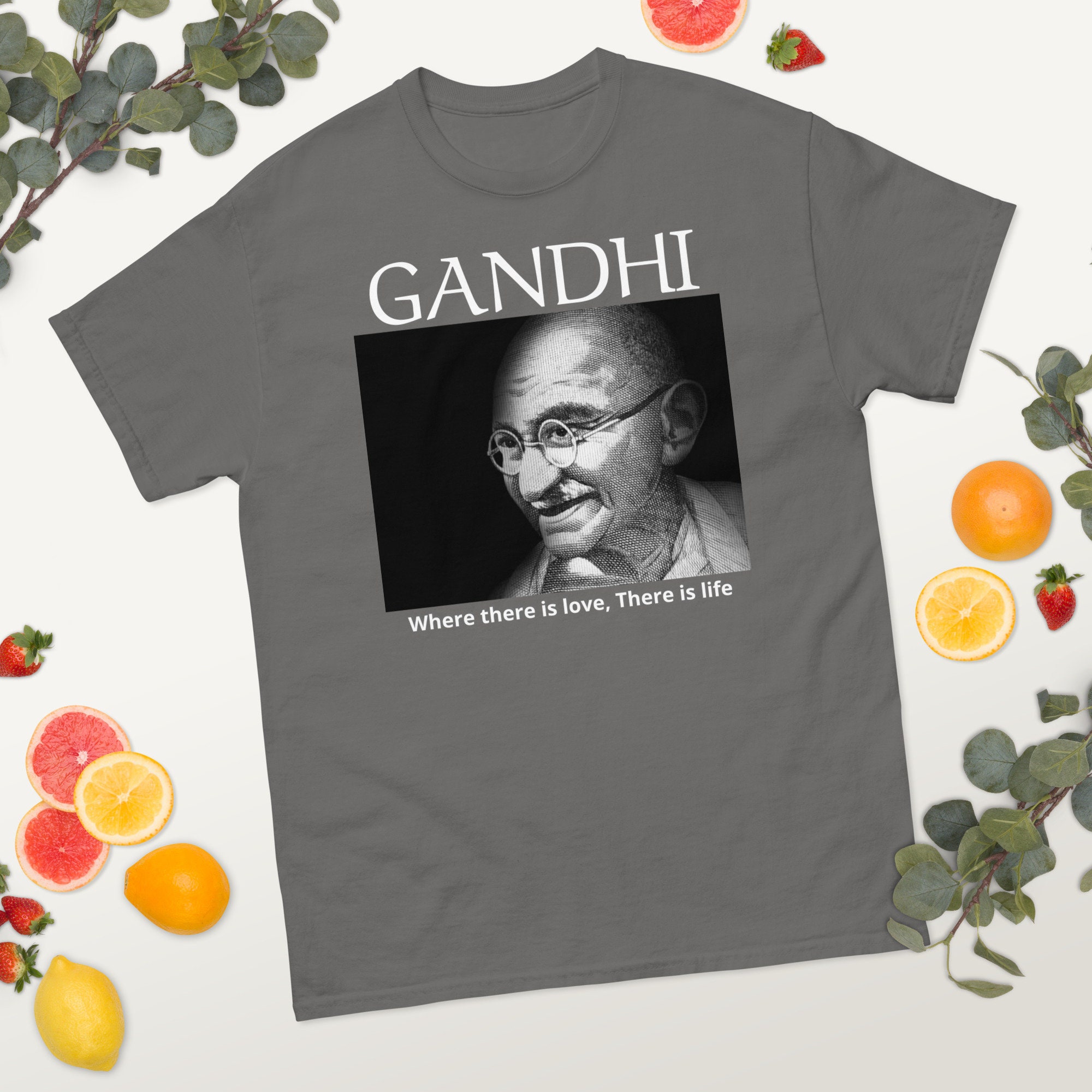 MAHATMA GANDHI Homage T-shirt, Gandhi Motivation Tee, Peaceful Protest ...