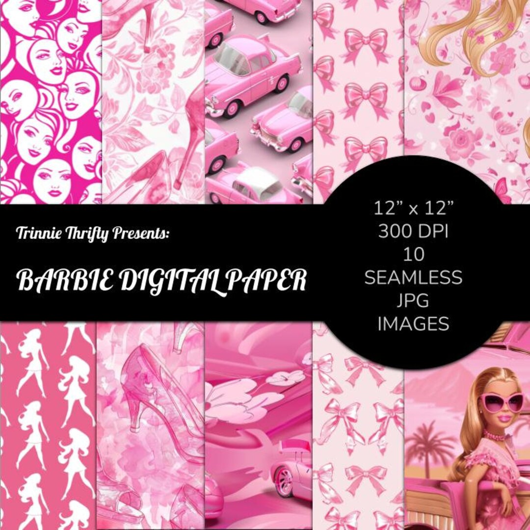 Barbie Seamless Digital Paper | Seamless Pattern | Barbie Car | Barbie ...