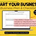 Business Start up Checklist & Lean Business Plan Template, Editable ...