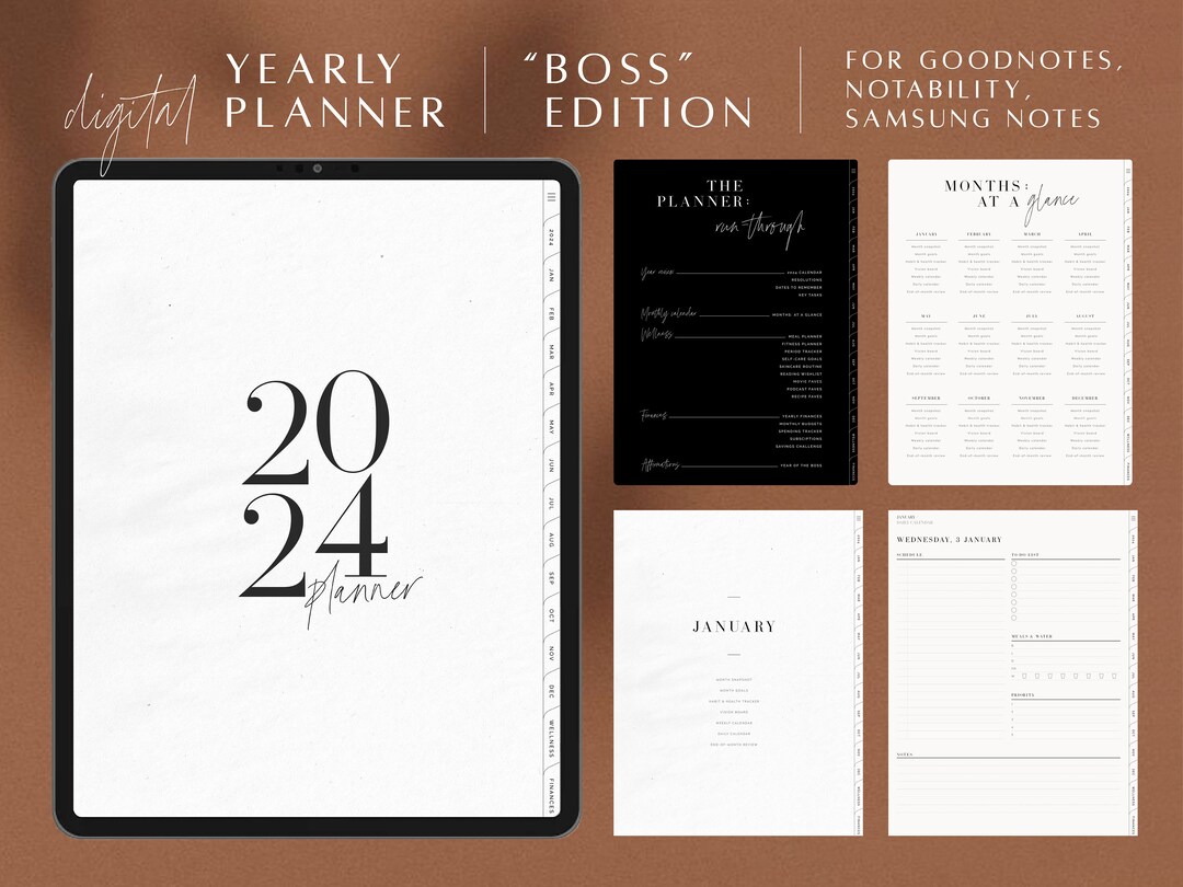 The Boss Planner: Digital Planner 2024 | Minimalist Digital Planner ...