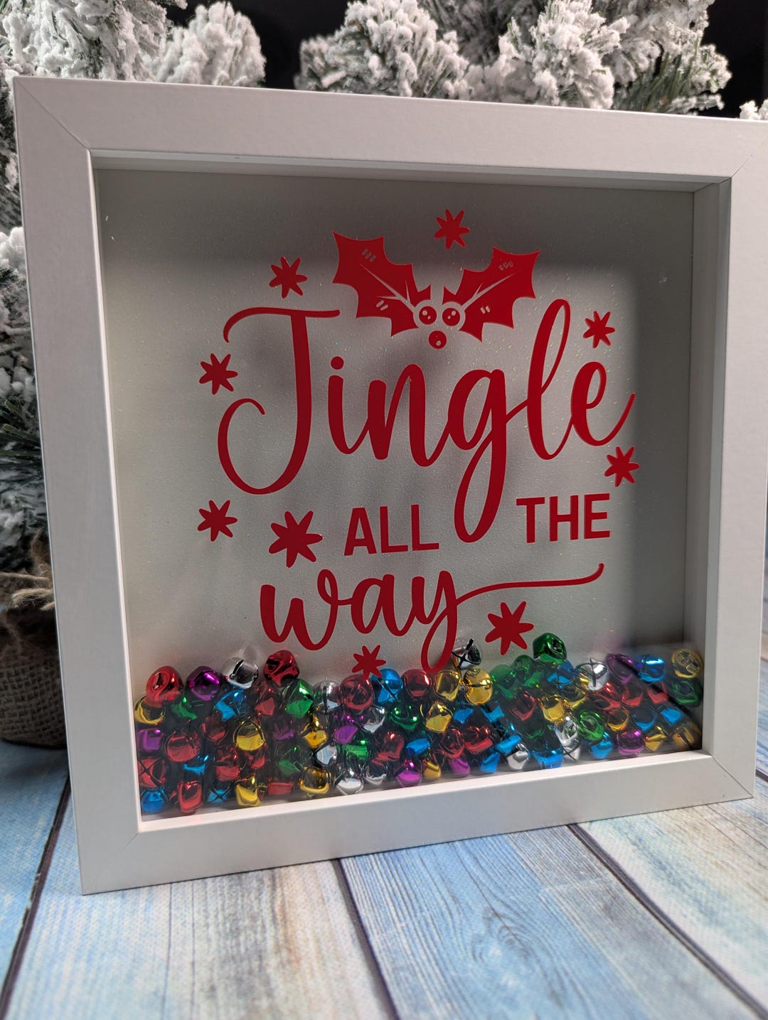 Jingle All the Way Shadow Box - Holiday Jingle Bells Decor - Etsy