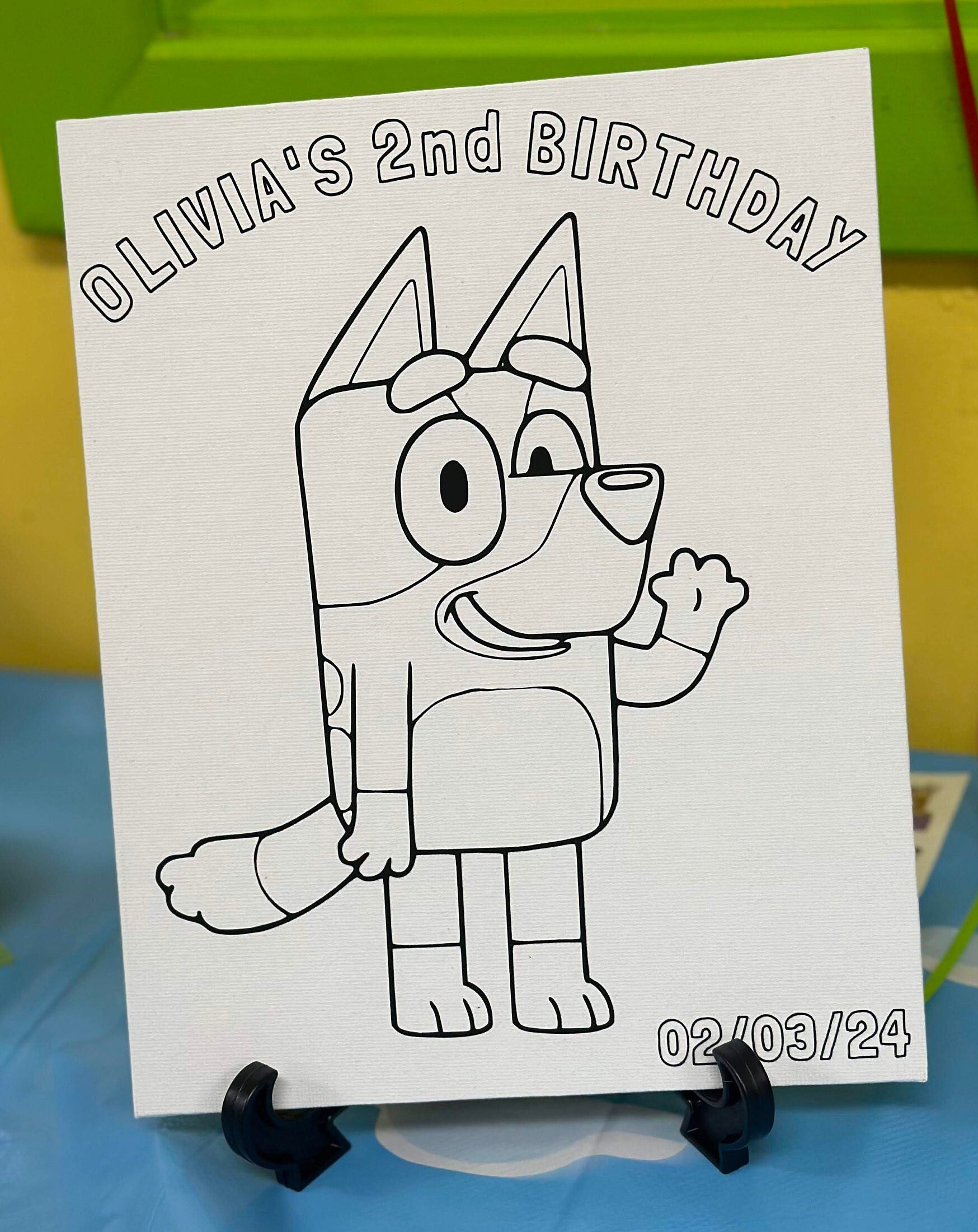 Bluey Color Your Own Canvas - Bluey Birthday Painting Party - Etsy