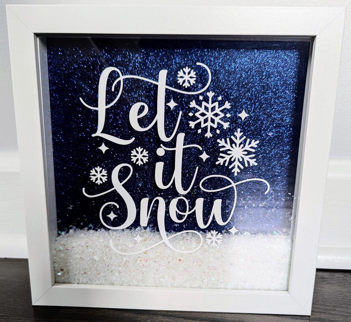 Let It Snow Shadow Box – Christmas Holiday Decor (8x8) - Etsy