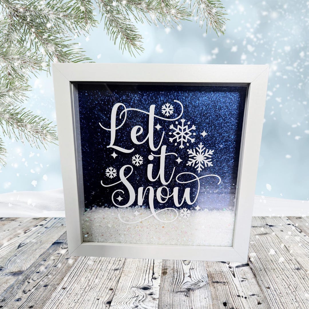 Let It Snow Holiday Shadow Box 8 X 8 - Christmas Shadow Box - Holiday ...