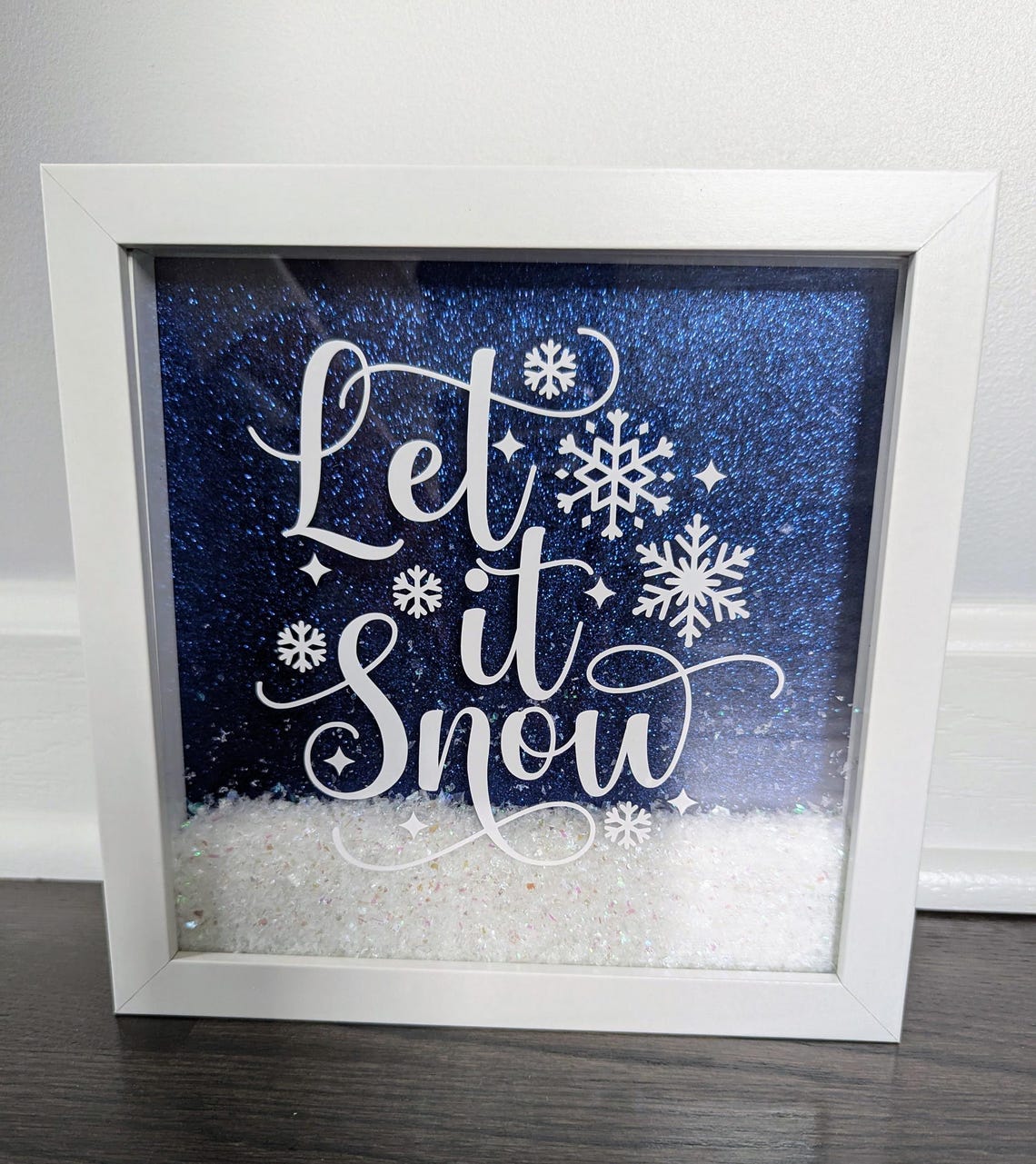 Let It Snow Holiday Shadow Box 8 X 8 - Christmas Shadow Box - Holiday ...