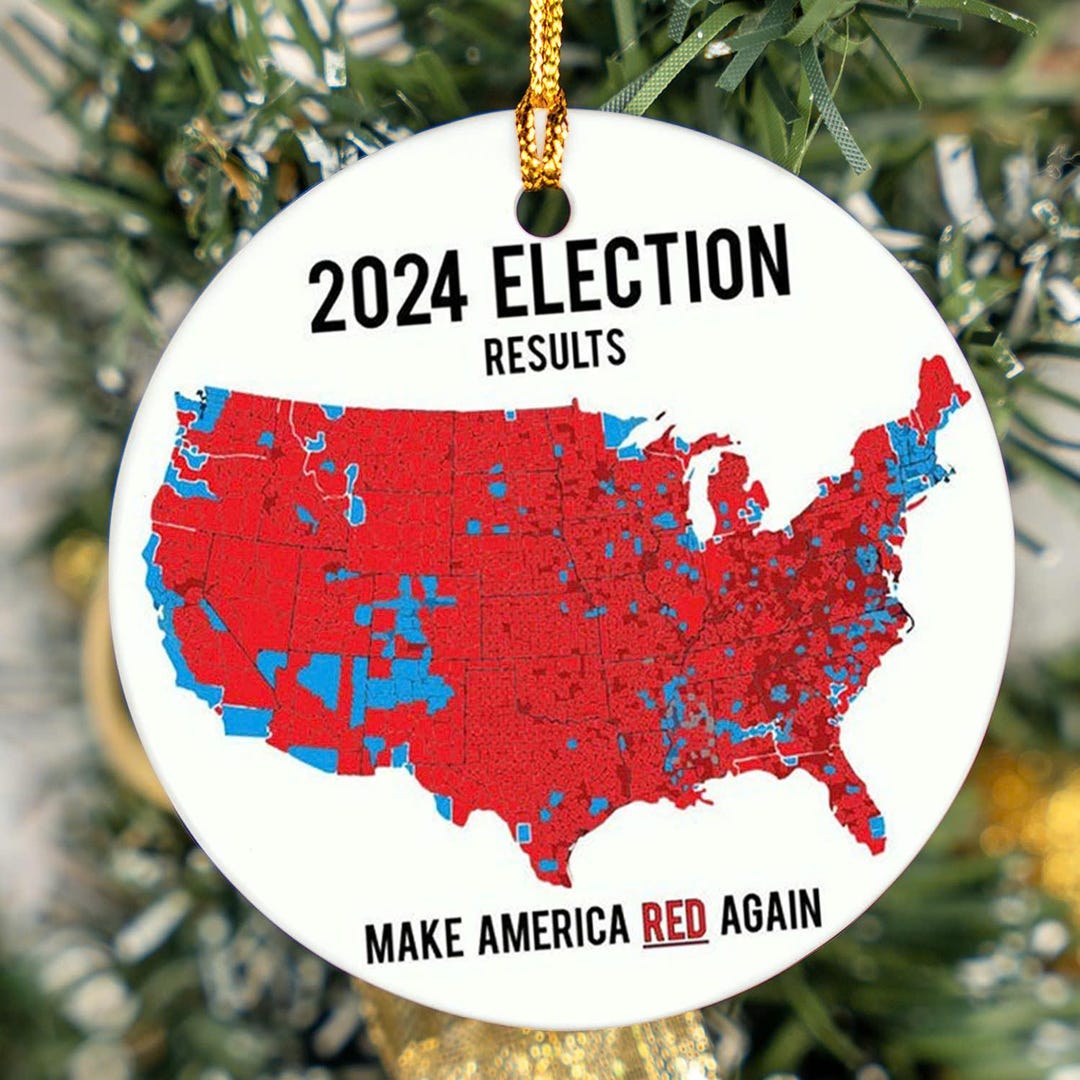 Donald Trump 2024 Election Results Map Double Sided Ceramic Ornament ...