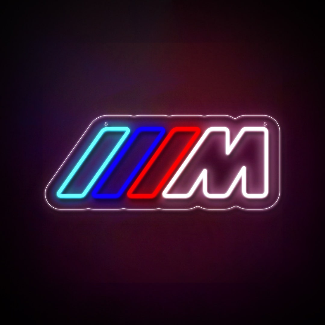 M Logo Car Neon Sign, LED Neon Sign, Handmade Neon Sign, Car Neon Sign ...
