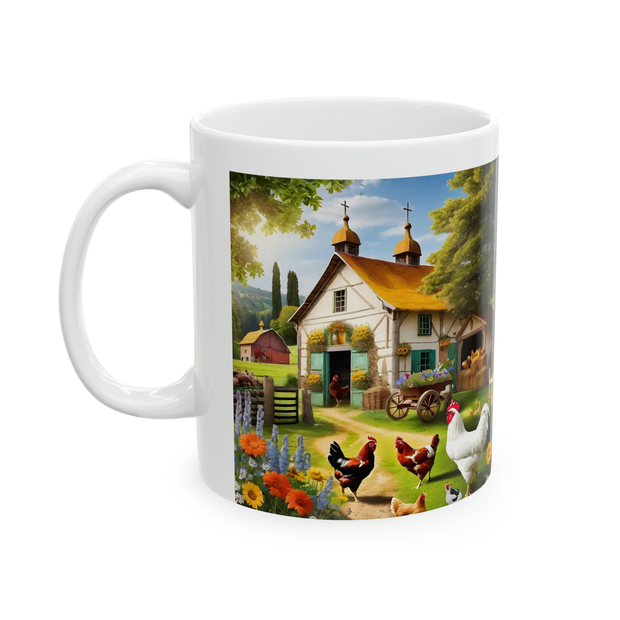 Farm Life Mug, Cute Farmhouse Botanical Perfect Size for Morning Coffee ...