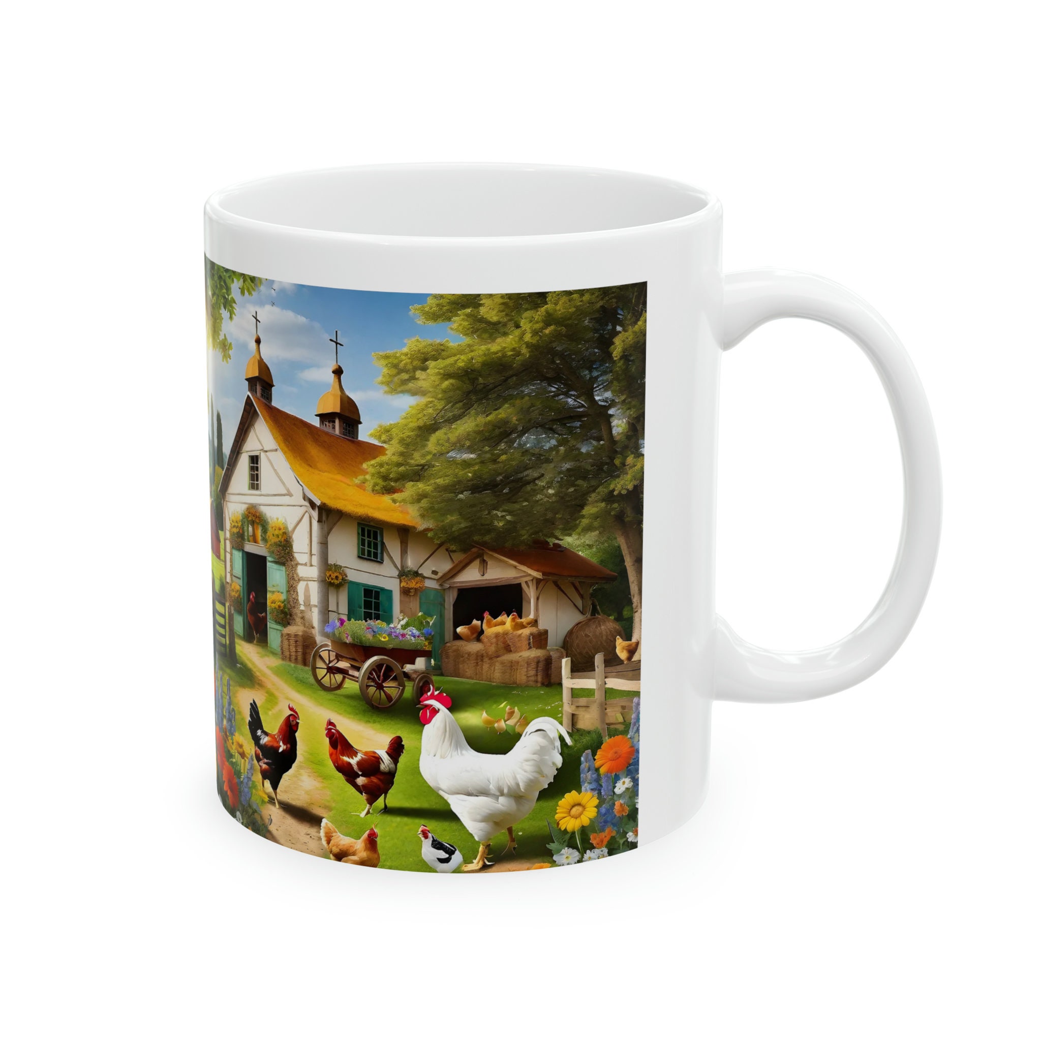 Farm Life Mug, Cute Farmhouse Botanical Perfect Size for Morning Coffee ...