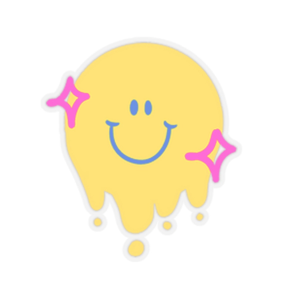 Kiss-cut Sticker. Cute Smiley Face Sticker - Etsy