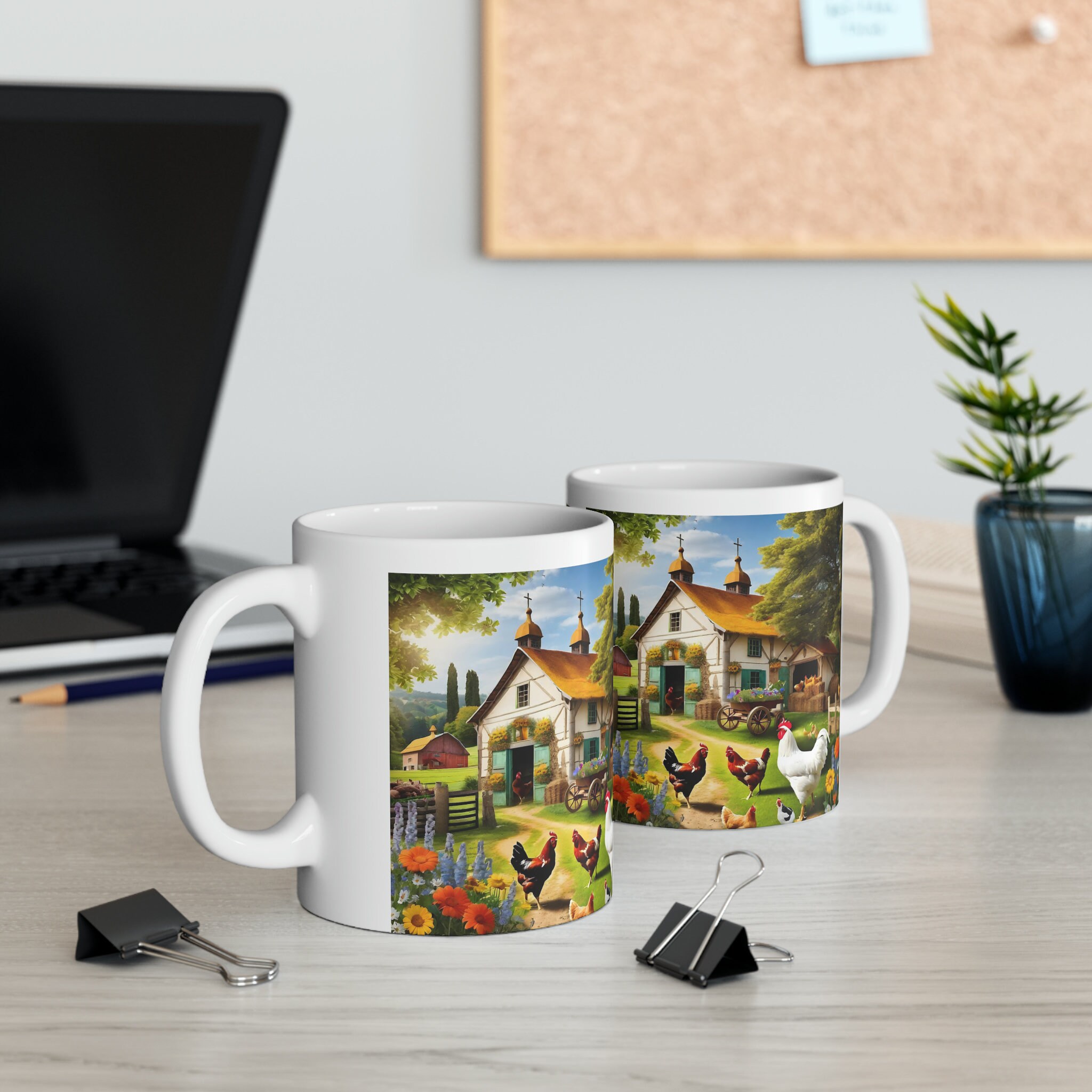 Farm Life Mug, Cute Farmhouse Botanical Perfect Size for Morning Coffee ...