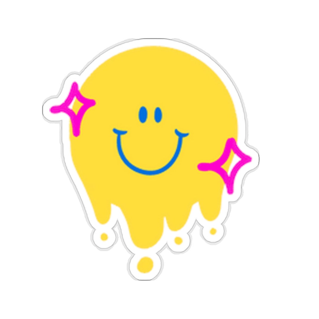 Kiss-cut Sticker. Cute Smiley Face Sticker - Etsy