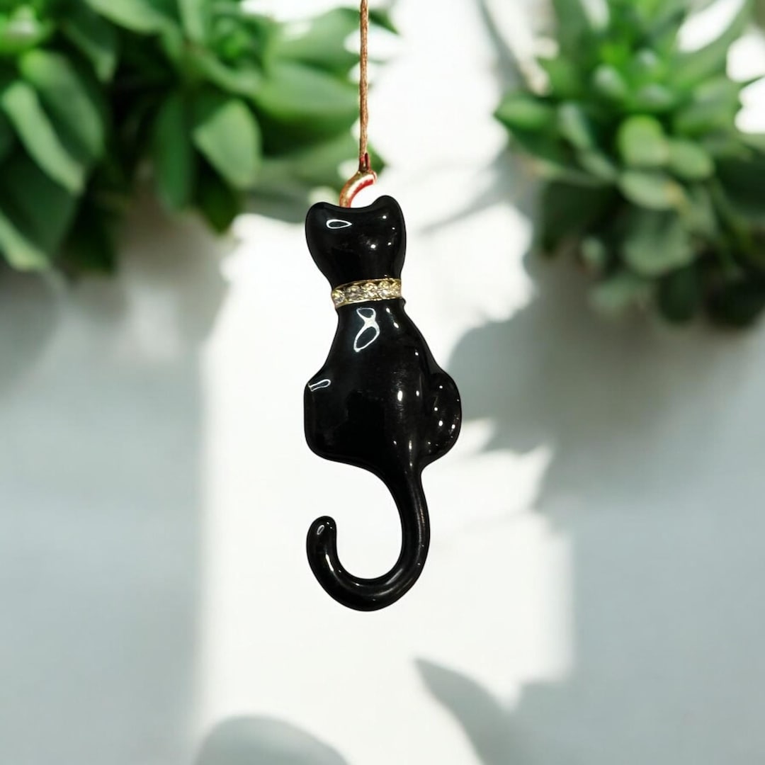 Vintage Carolee Black Enamel Cat Brooch. - Etsy