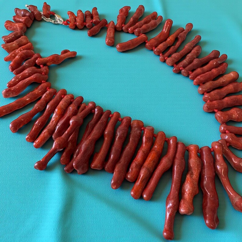 Artisan Natural Red Coral Branch Tested, Necklace 925 Silver Clasp. - Etsy