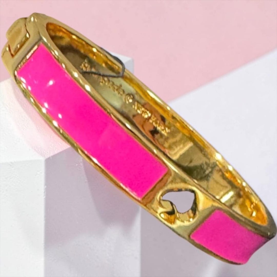Vintage Kate Spade NY in Hot Pink With Cut Out Bangle Bracelet - Etsy