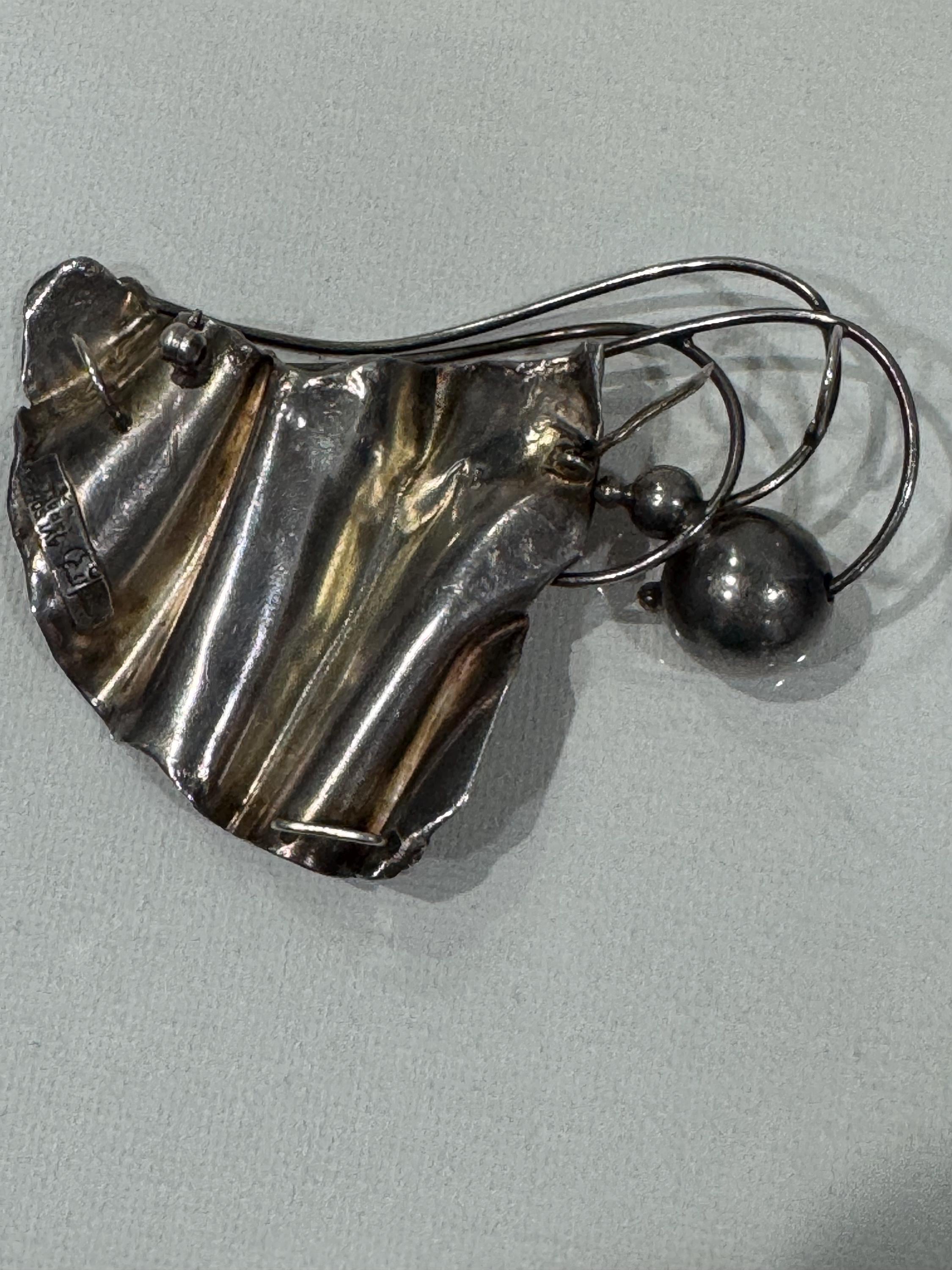 Vintage Modernist Avi Soffer 925 Silver and Onyx Brooch. - Etsy