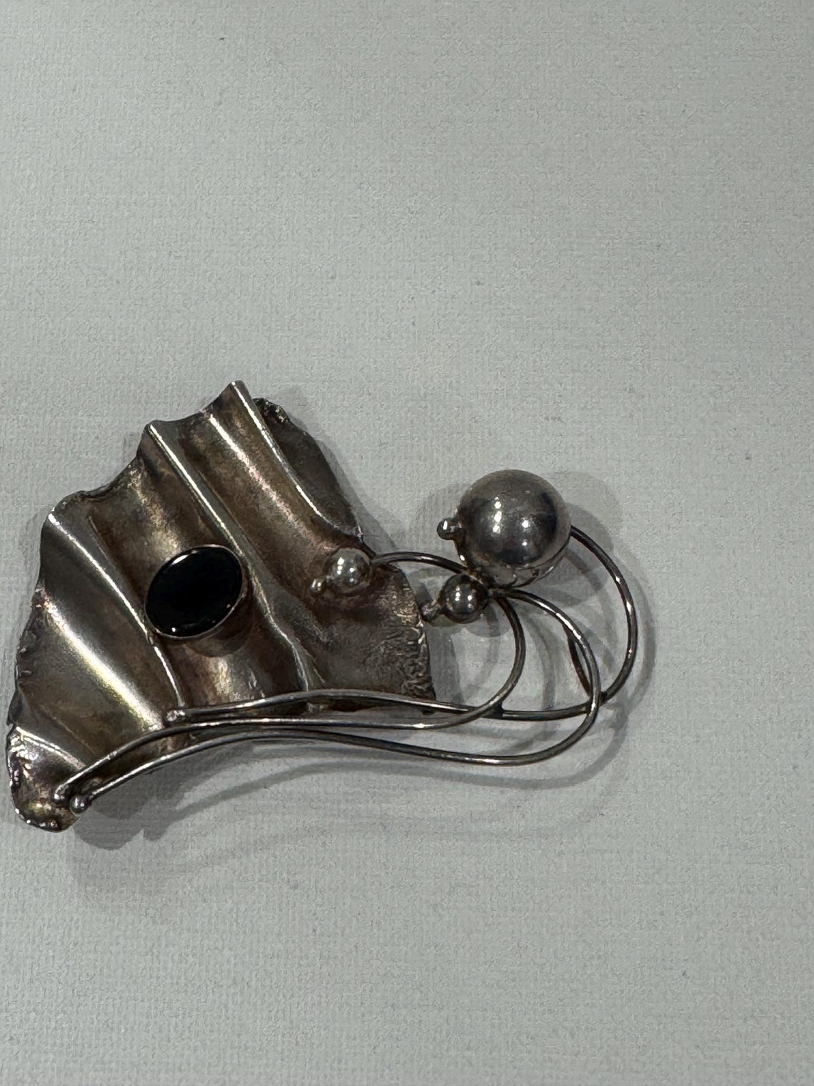 Vintage Modernist Avi Soffer 925 Silver and Onyx Brooch. - Etsy