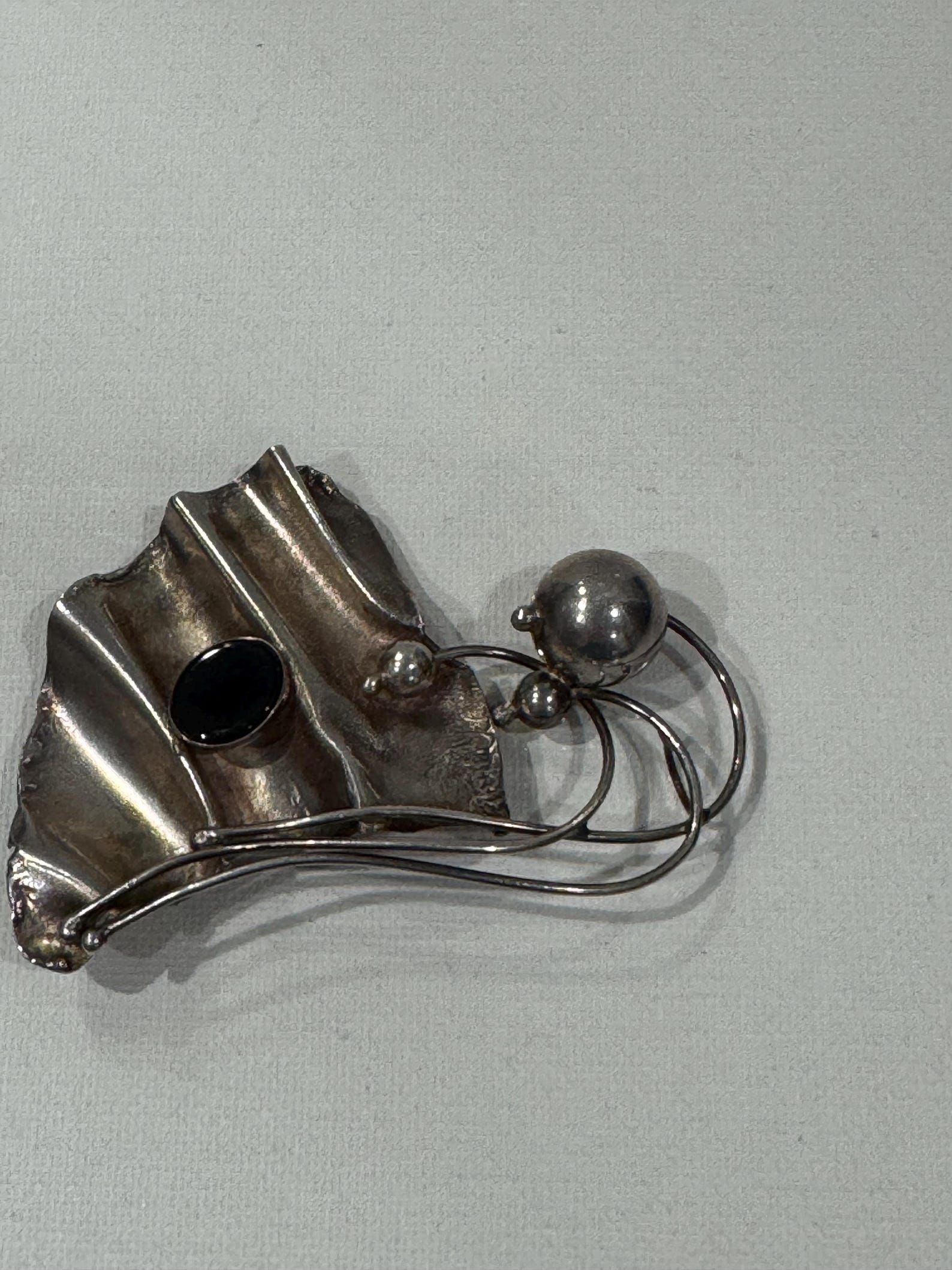 Vintage Modernist Avi Soffer 925 Silver and Onyx Brooch. - Etsy
