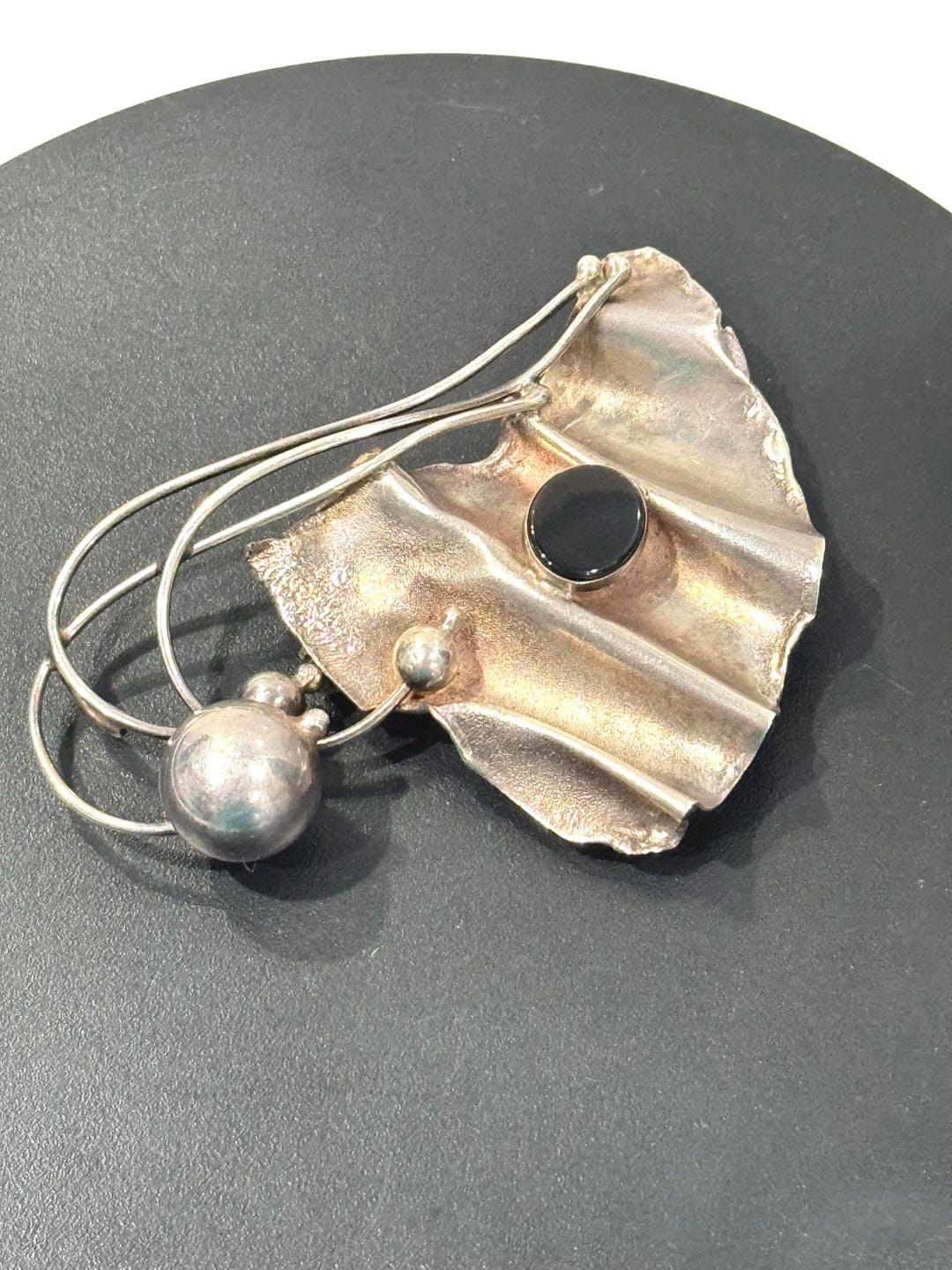 Vintage Modernist Avi Soffer 925 Silver and Onyx Brooch. - Etsy