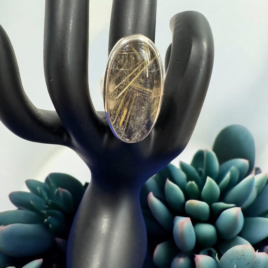 Artisan 925 Silver Rutilated Quartz Ring. - Etsy