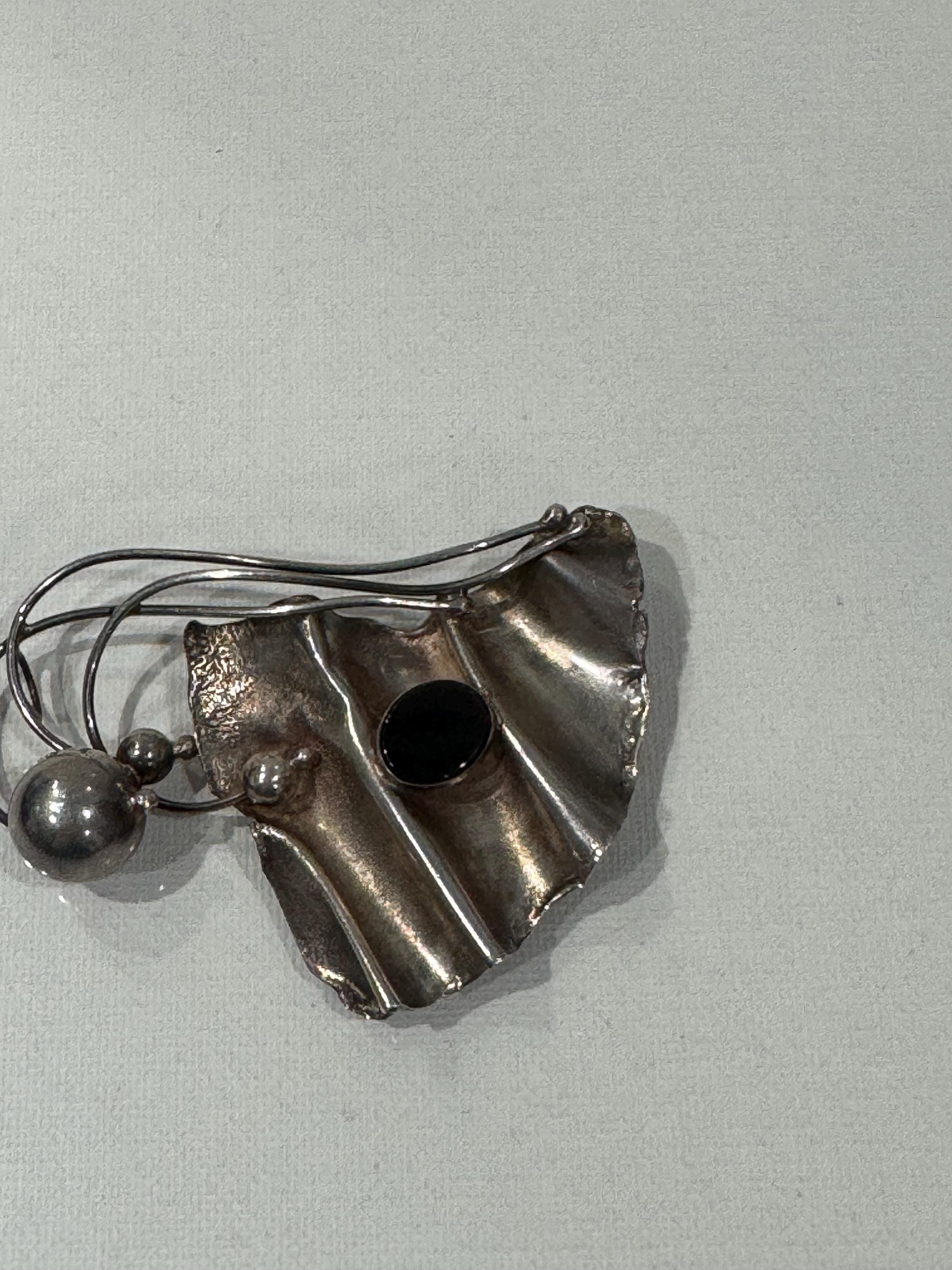 Vintage Modernist Avi Soffer 925 Silver and Onyx Brooch. - Etsy