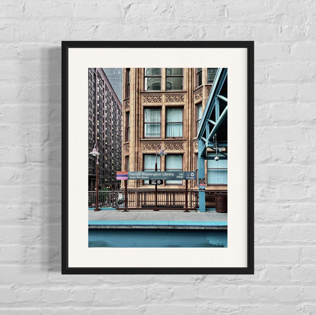 Harold Washington Library Brown Line Photo Print | Chicago Architecture ...