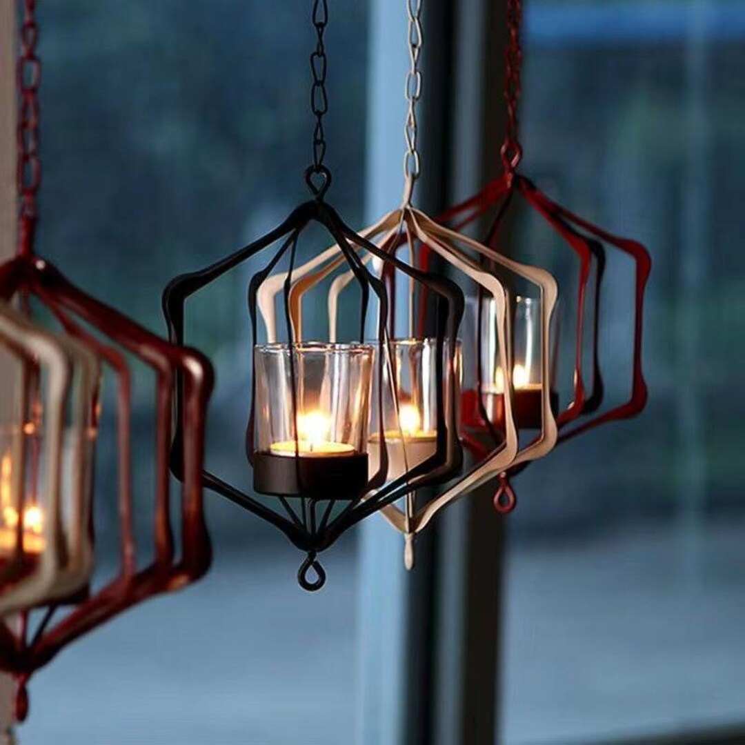 Bespoke Hand-carved Metal Lantern Set With Geometric Designs - Etsy