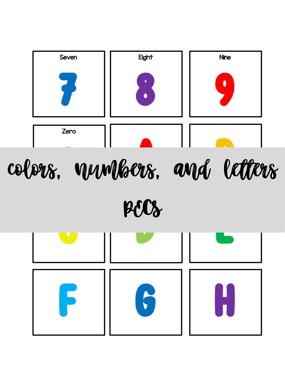Letters, Numbers, and Colors PECS Visual - Etsy