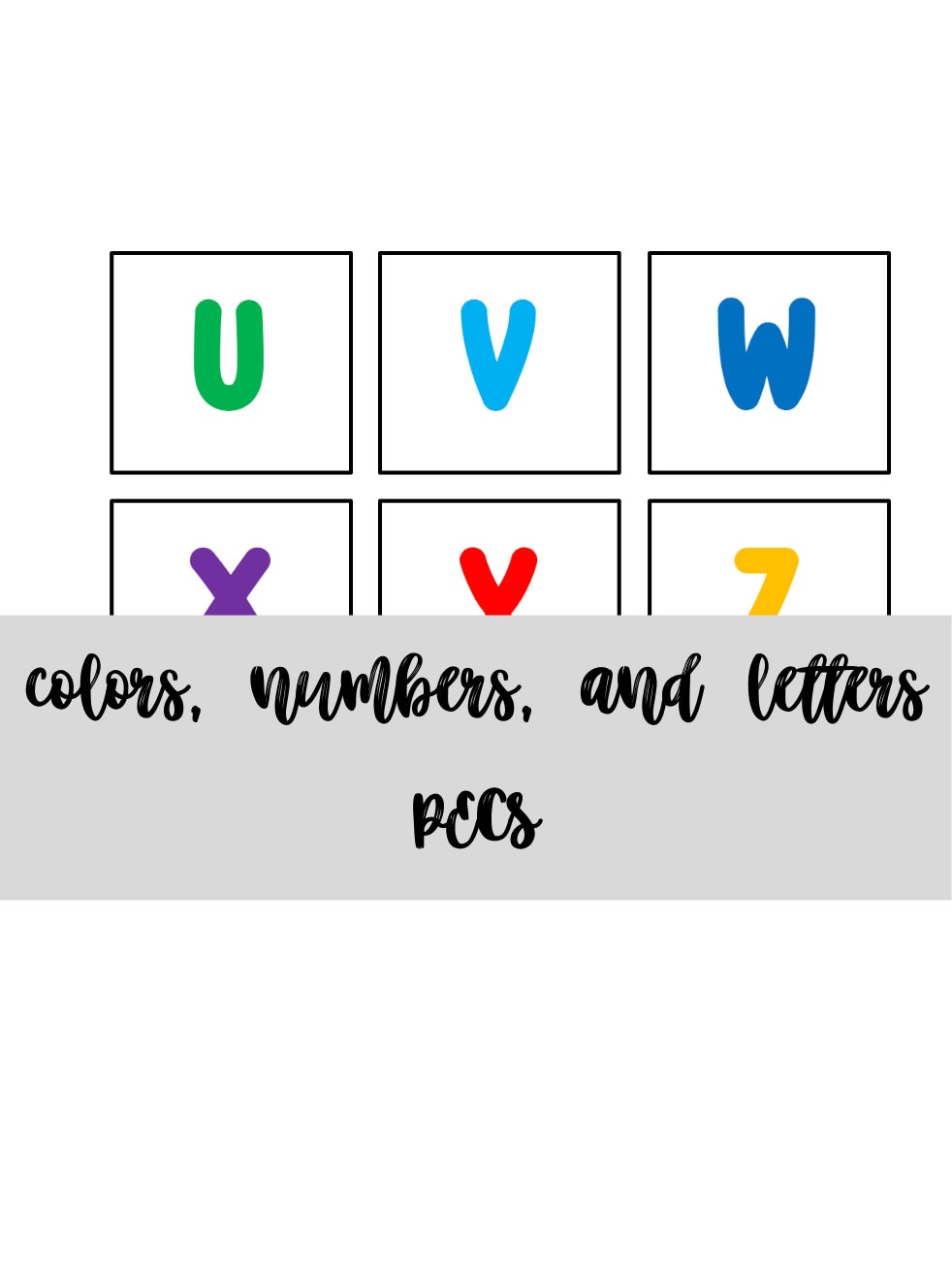 Letters, Numbers, and Colors PECS Visual - Etsy