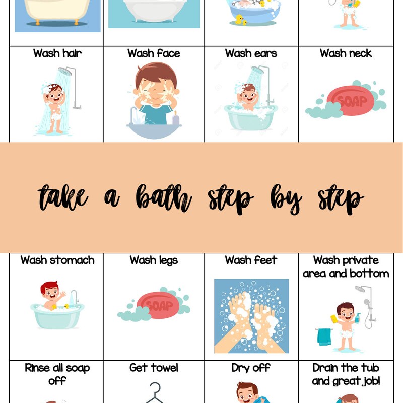 Bathroom Visual Schedule - Etsy