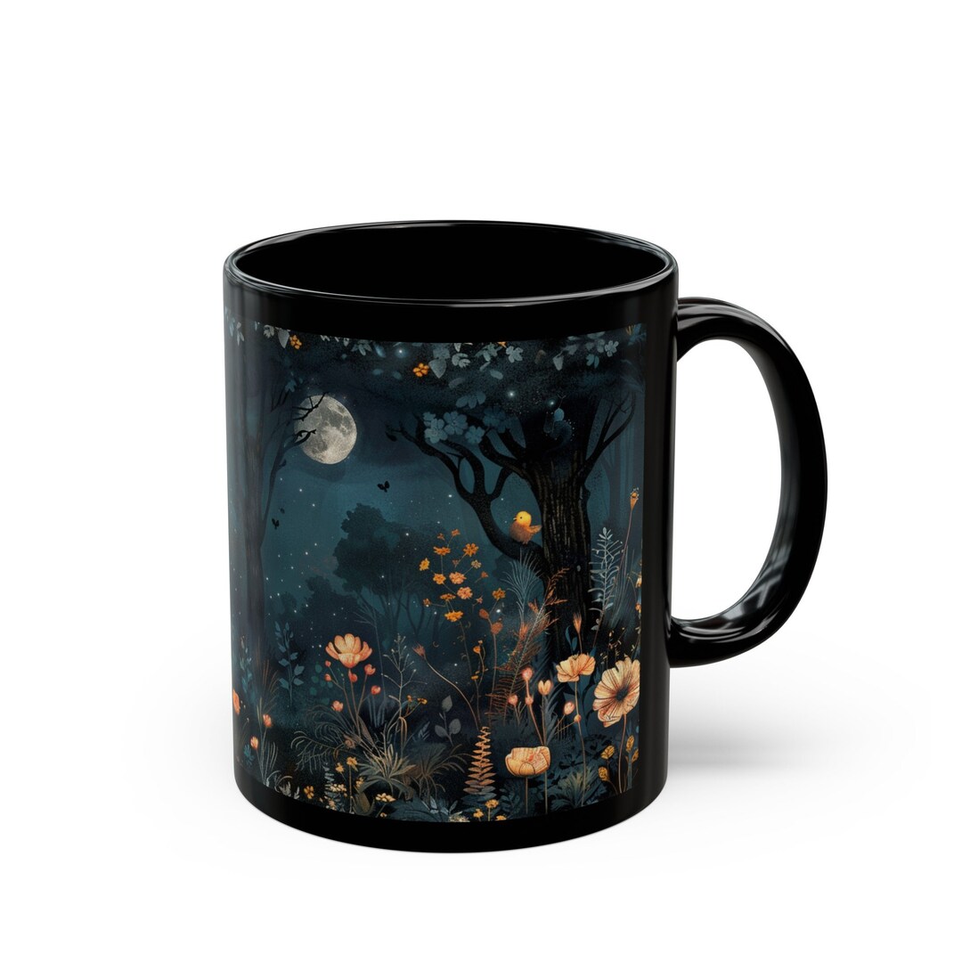 Forestcore, Forest, Flowers, Witchy, Whimsical, Magic: Black Mug - Etsy