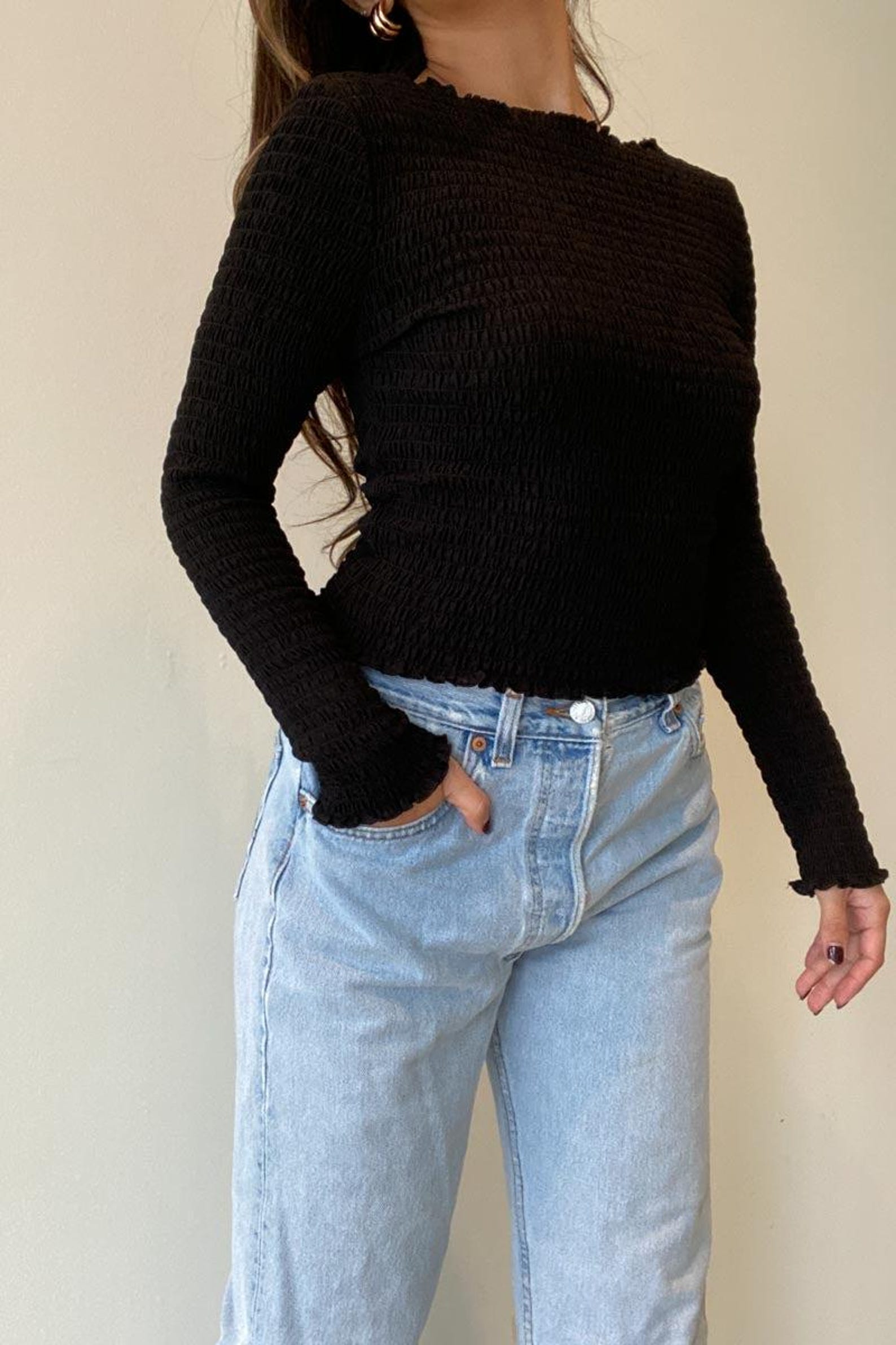 Sheer Smocked Fitted Top - Etsy