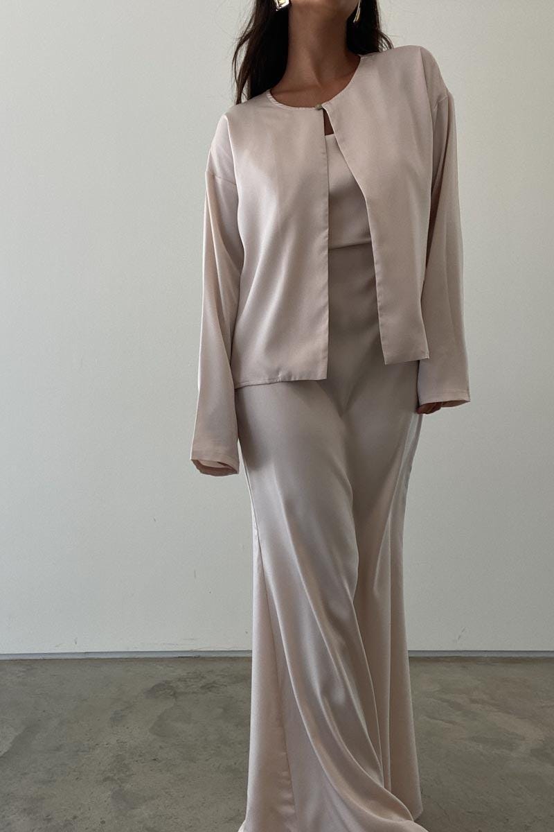 Satin Midi Dress and Cardigan Sets - Etsy