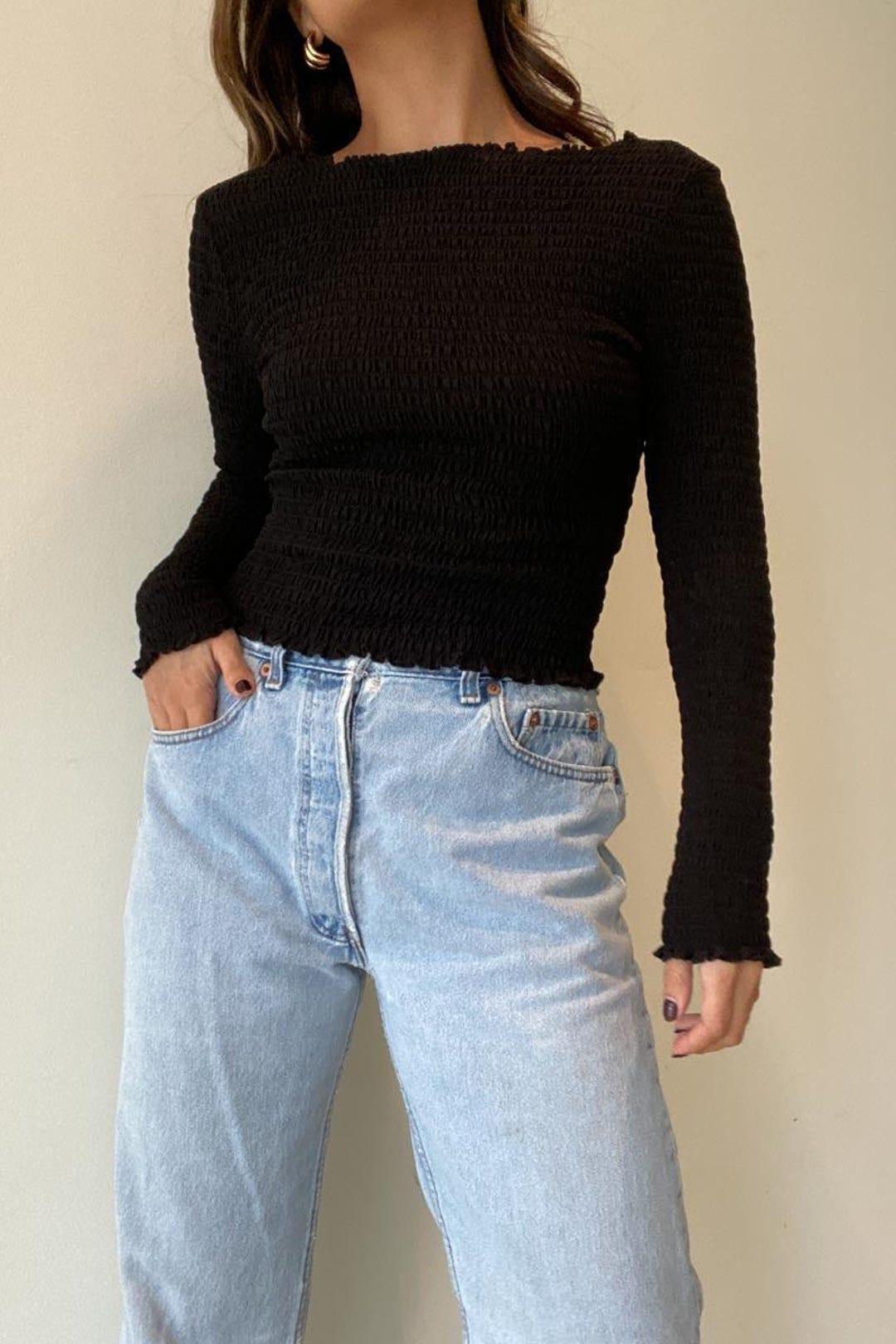 Sheer Smocked Fitted Top - Etsy