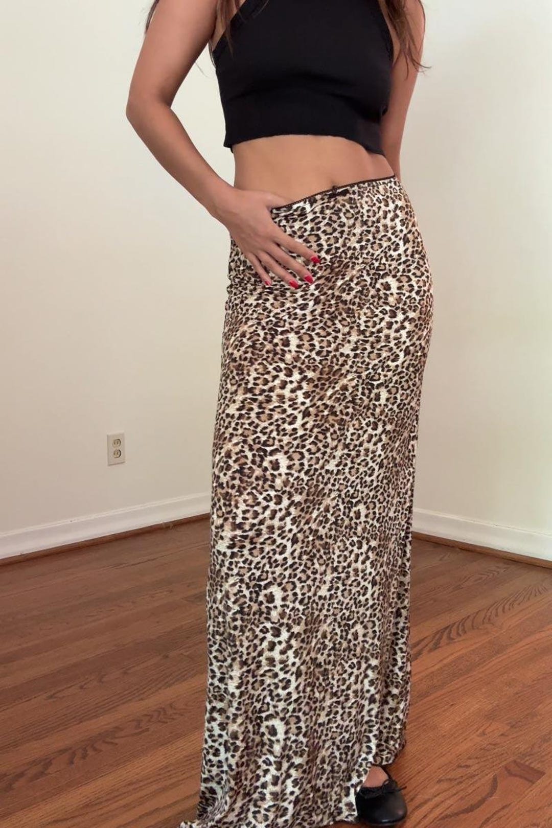 Leopard Printed Maxi Skirt - Etsy