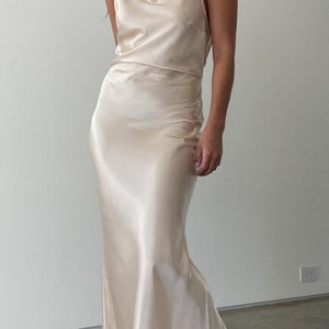 Satin Low Cowl Back Maxi Dress - Etsy
