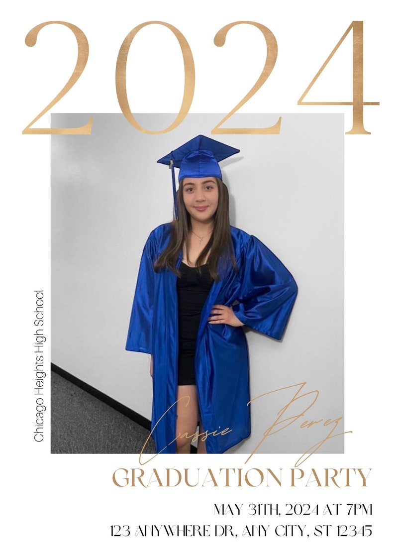 2024 Graduation Invite Card CANVA Editable Template, Graduation ...