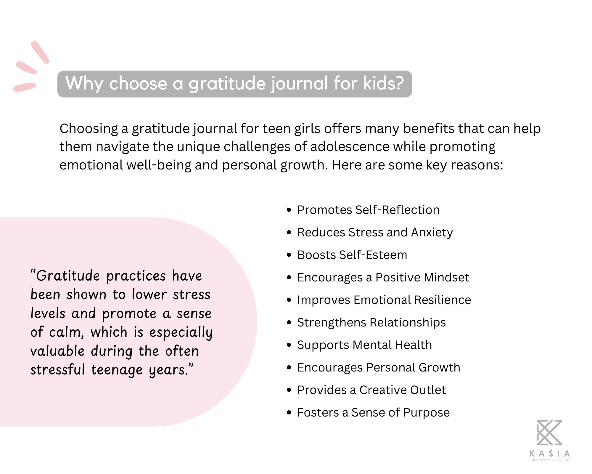 Printable Gratitude Journal for Teen Girls | Empowerment & Self-care ...