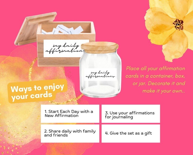 365 Daily Affirmation Cards | Printable Positive Affirmations | Self ...