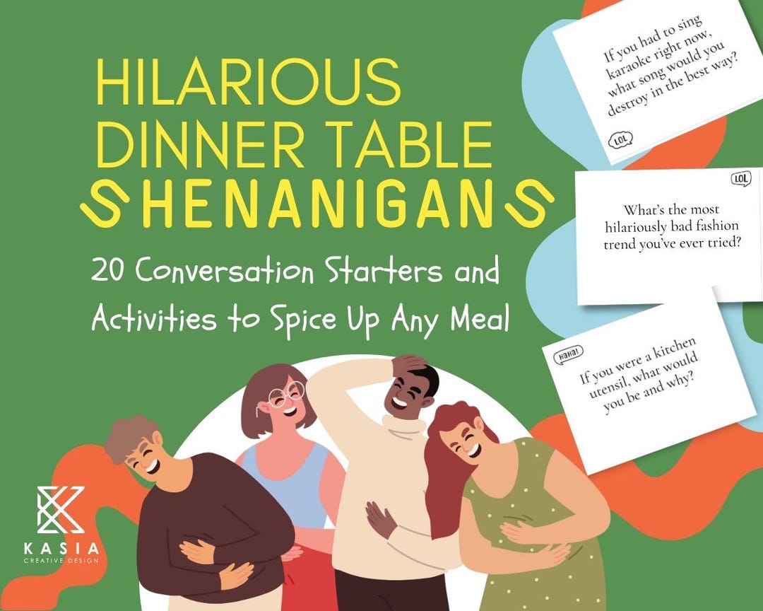 Hilarious Family-friendly Conversation Starter Cards, 20 Cards, Family ...