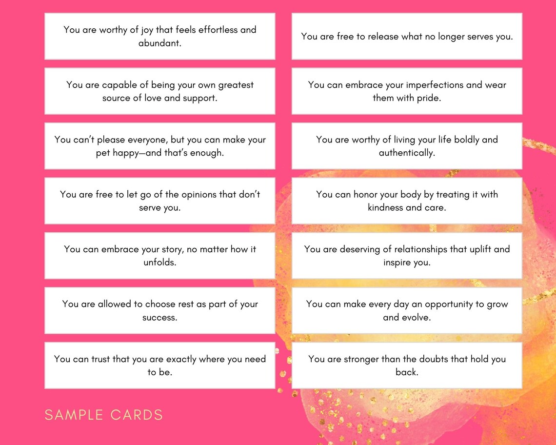 365 Daily Affirmation Cards | Printable Positive Affirmations | Self ...