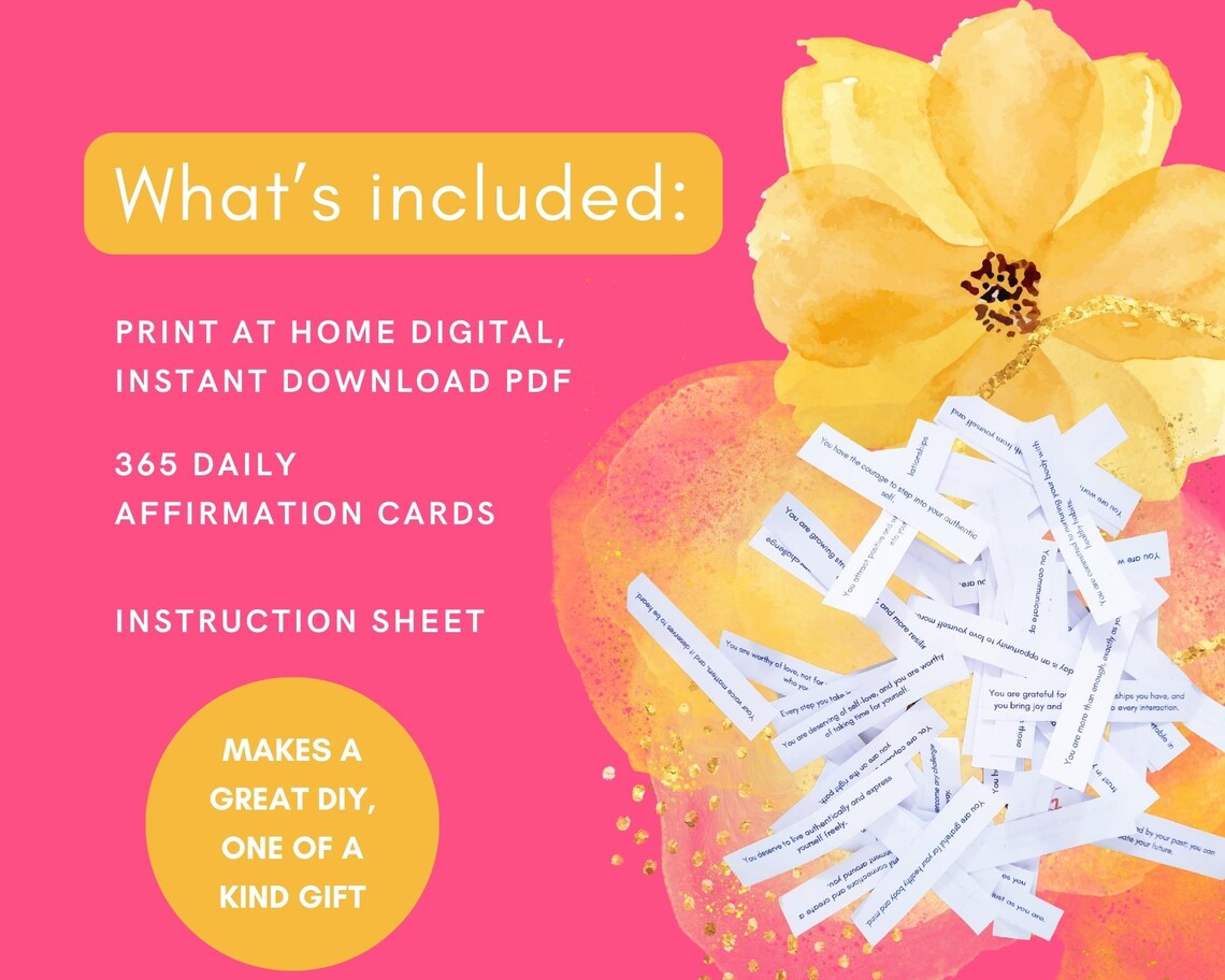 365 Daily Affirmation Cards | Printable Positive Affirmations | Self ...