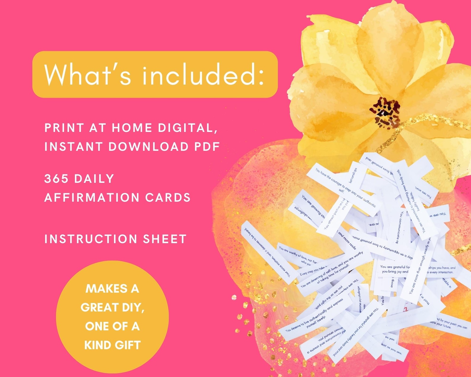 365 Daily Affirmation Cards | Printable Positive Affirmations | Self ...